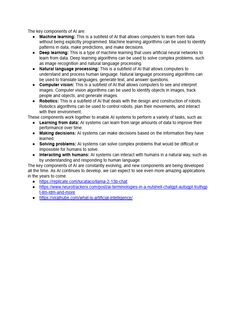 What are the key components of AI- -3. | PDF