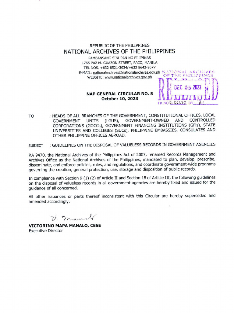 NAP General Records Disposition Schedule | PDF