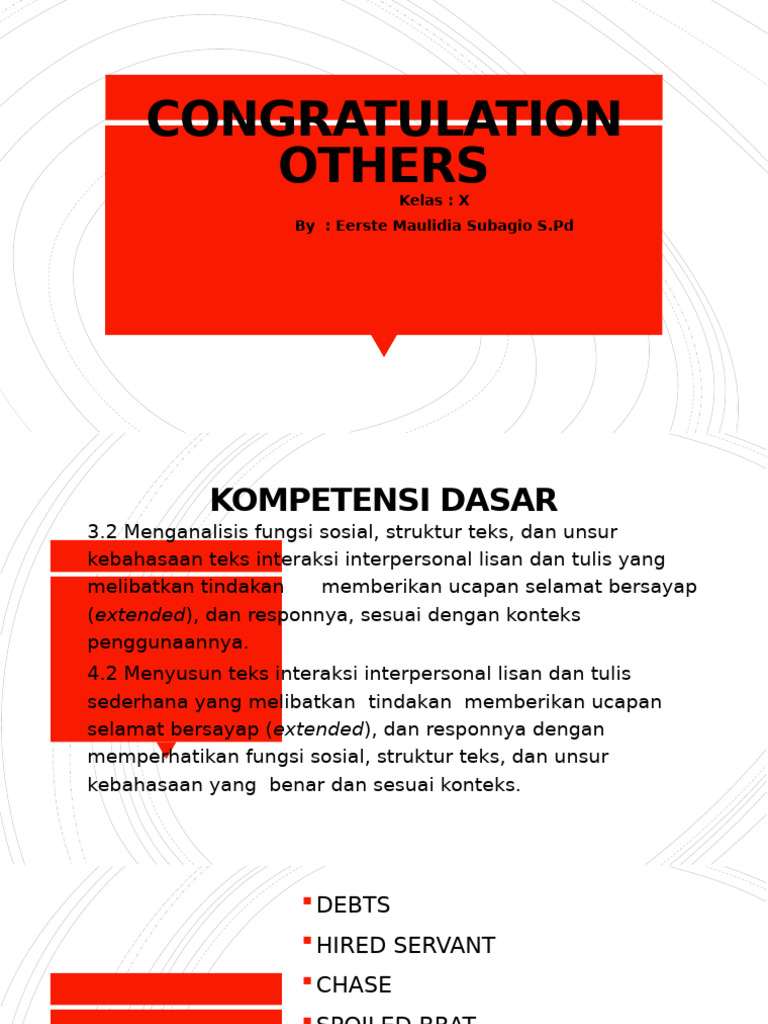 congratulating someone | PDF | Language Mechanics | Grammar