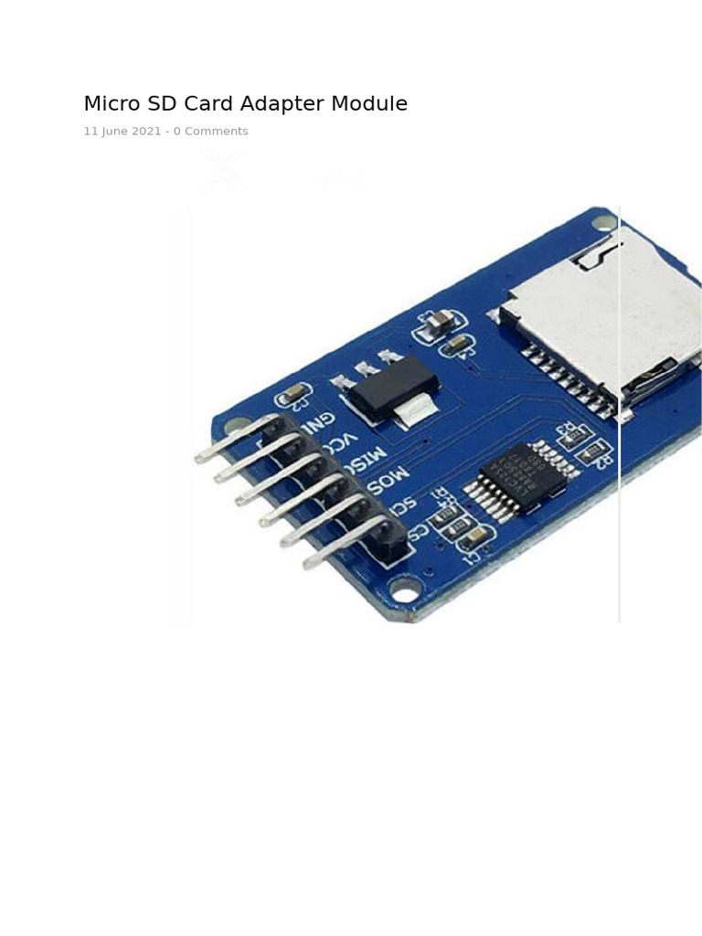 Micro SD Card Adapter Module | PDF | Computer Science | Computing
