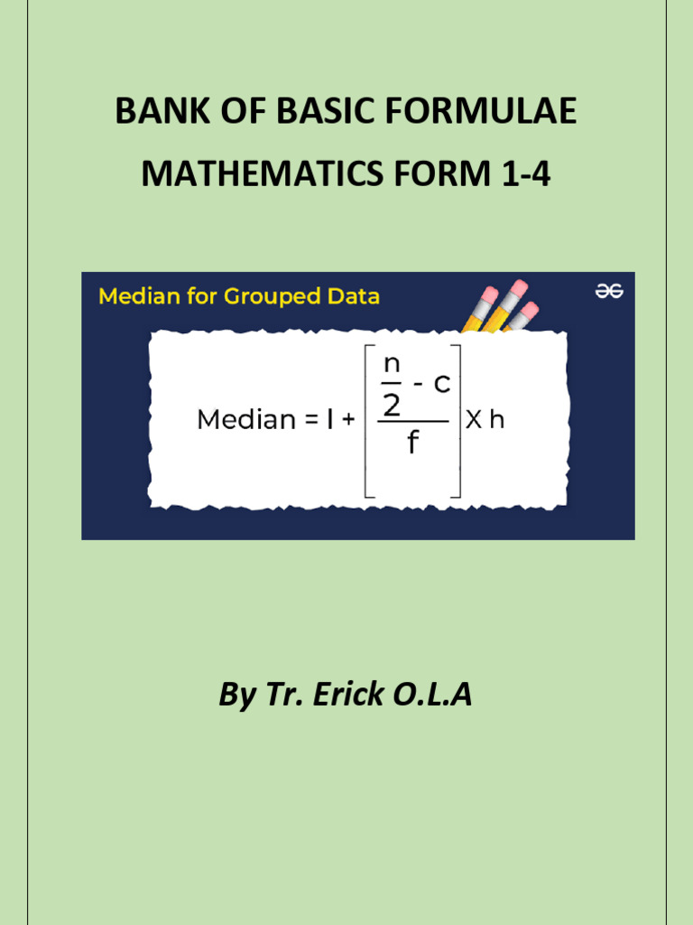 BANK OF BASIC FORMULAE MATHEMATICS FIRST EDITION | PDF | Area | Triangle