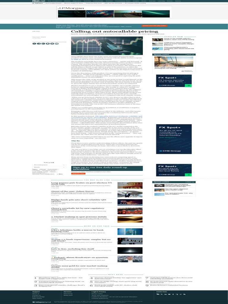 Calling Out Autocallable Pricing | PDF | Option (Finance) | Volatility ...