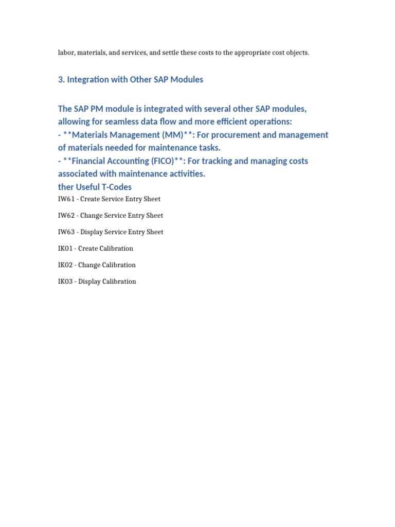 SAP PM Module Integration Guide | PDF