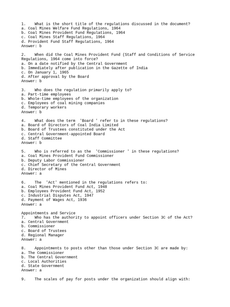 1 CMPF Staff and Condition 1964 75Q | PDF | Employment | Pension