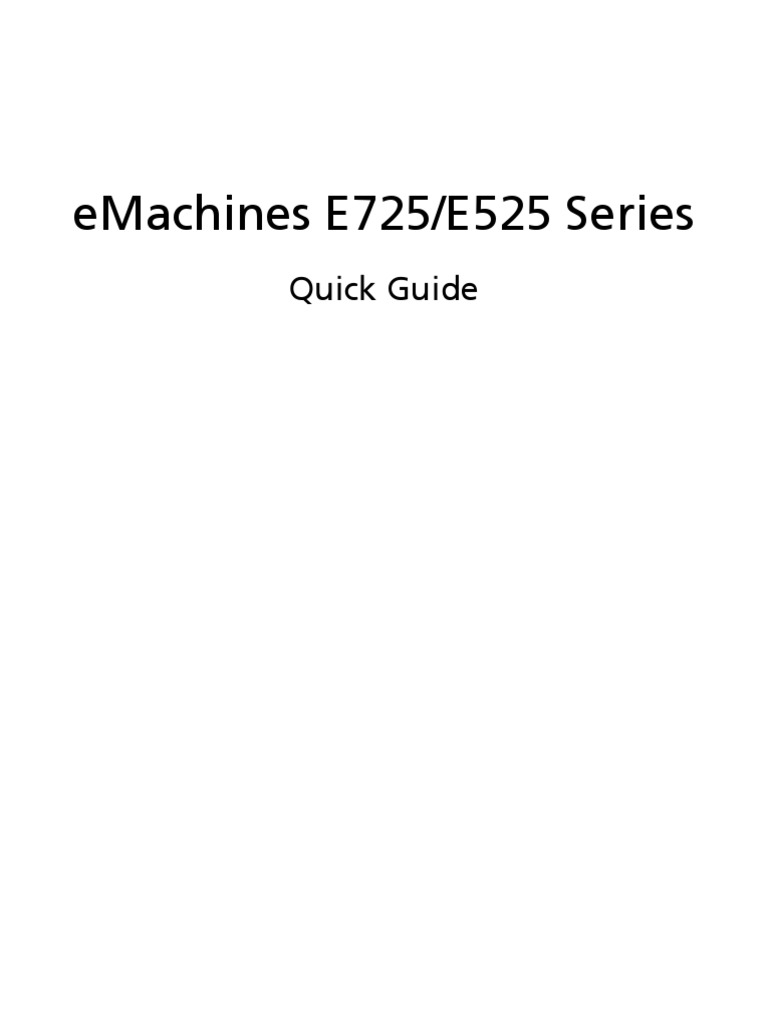 Emachines E725 Manual | PDF | Computer Monitor | Icon (Computing)