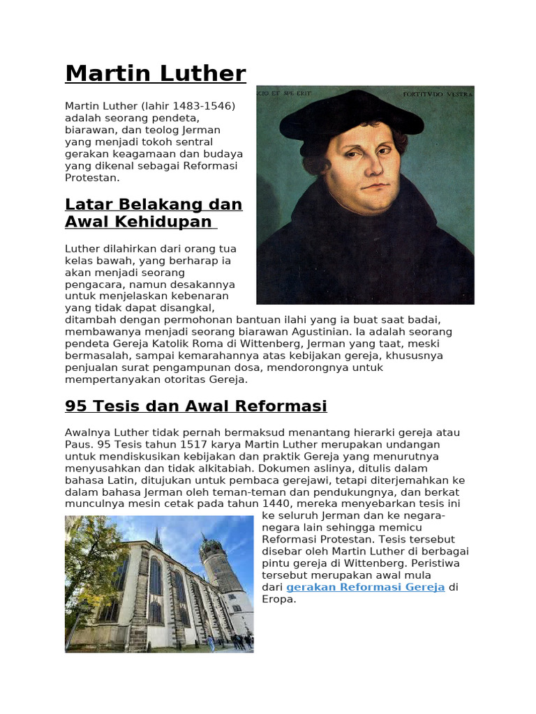 Martin Luther dan 95 Tesis Reformasi | PDF
