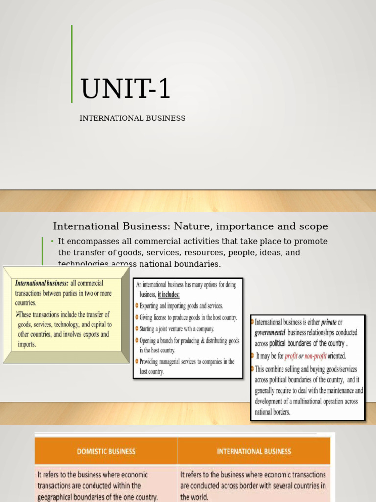 UNIT-1 | PDF | Exports | Economic System