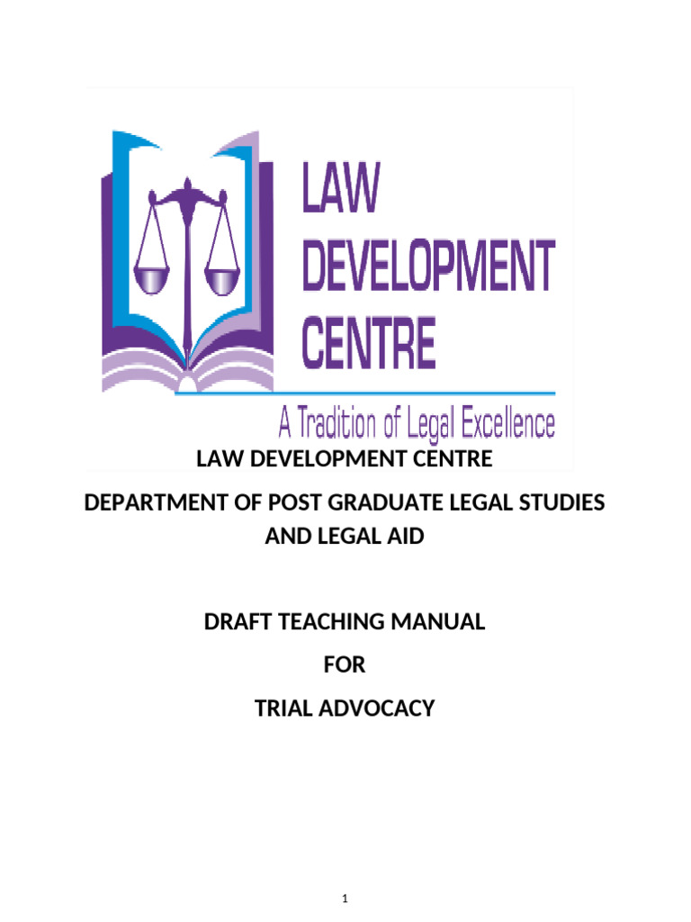 Trial Advocacy Teaching Manual | PDF | Burden Of Proof (Law) | Witness ...