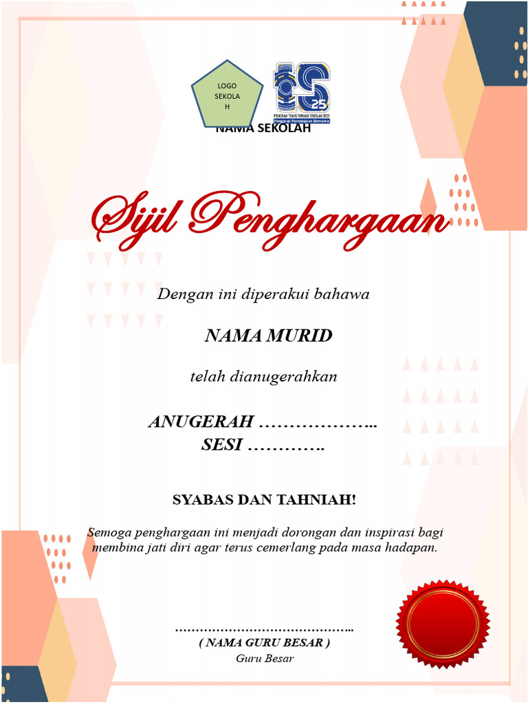 Template Sijil Anugerah Khas | PDF