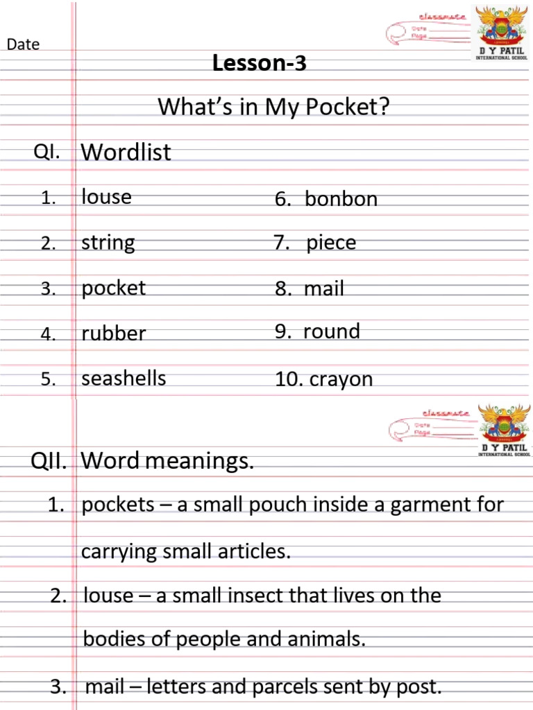 Vocabulary and Rhyming Lesson 3 | PDF