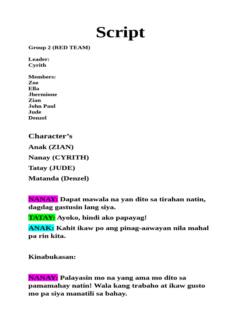 Script Filipino | PDF