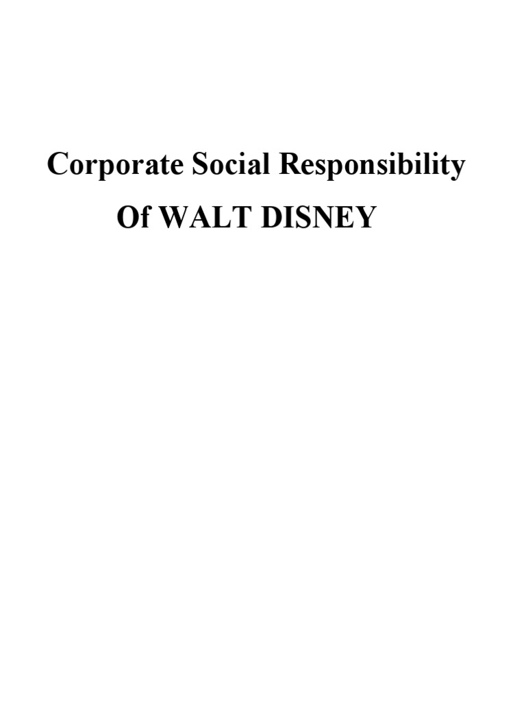 Disney CSR | PDF | The Walt Disney Company | Conservation Biology