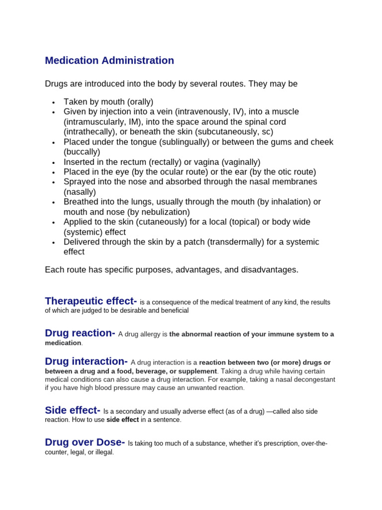 Medication-Administration | PDF | Medical Prescription | Chemistry