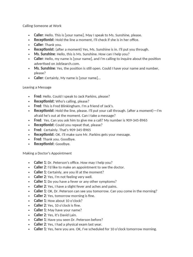 Activity Telephone Conversation | PDF