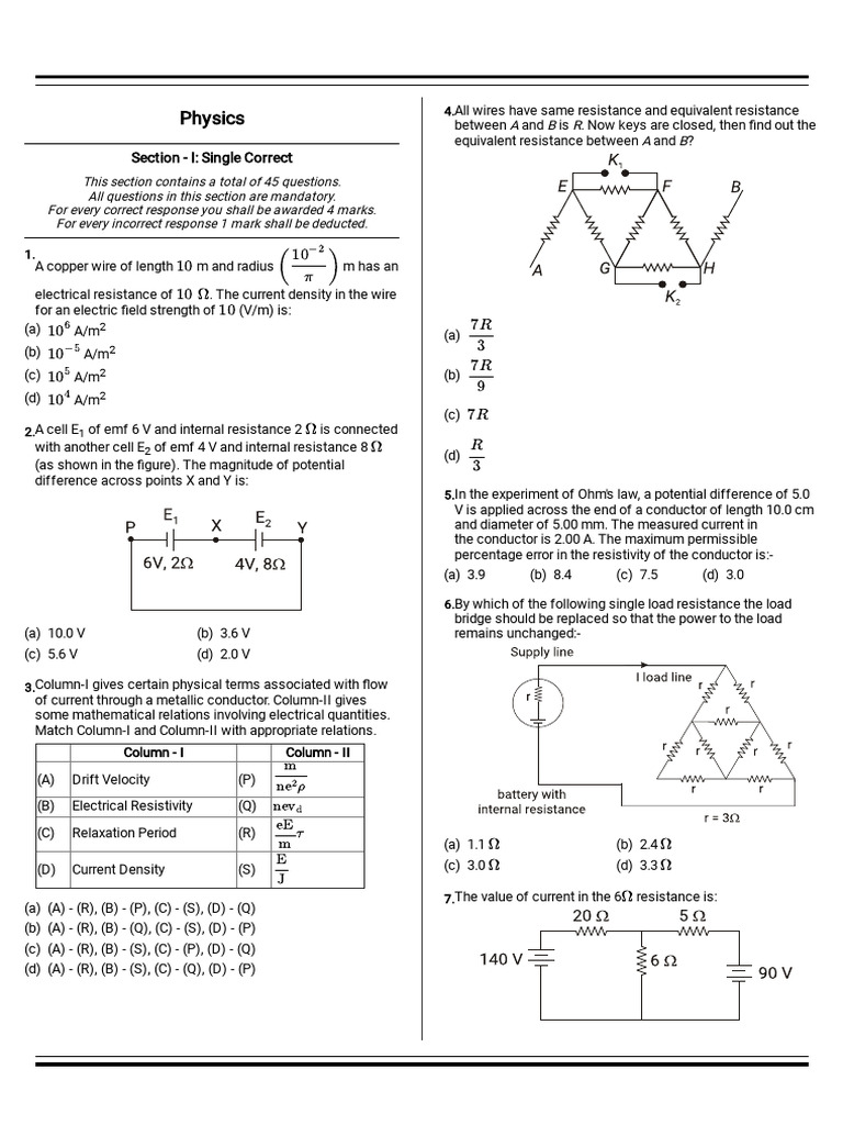 currentelectricity | PDF | Volt | Electrical Resistivity And Conductivity