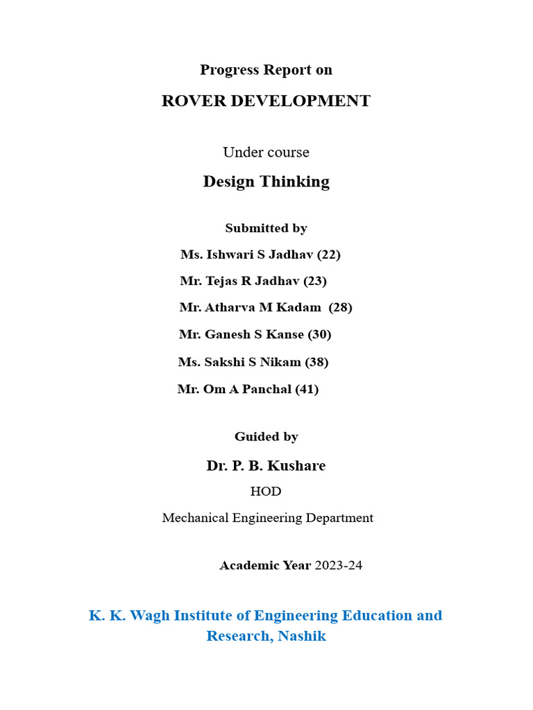 Rover Development Progress Report | PDF
