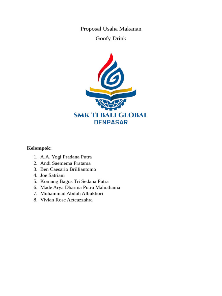 Proposal Usaha Minuman (Goofy Drink) | PDF