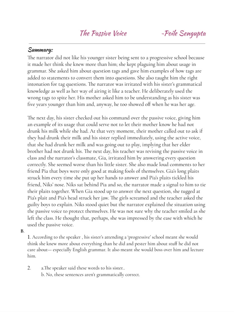 L-1-The Passive Voice-NOTES | PDF | Linguistics