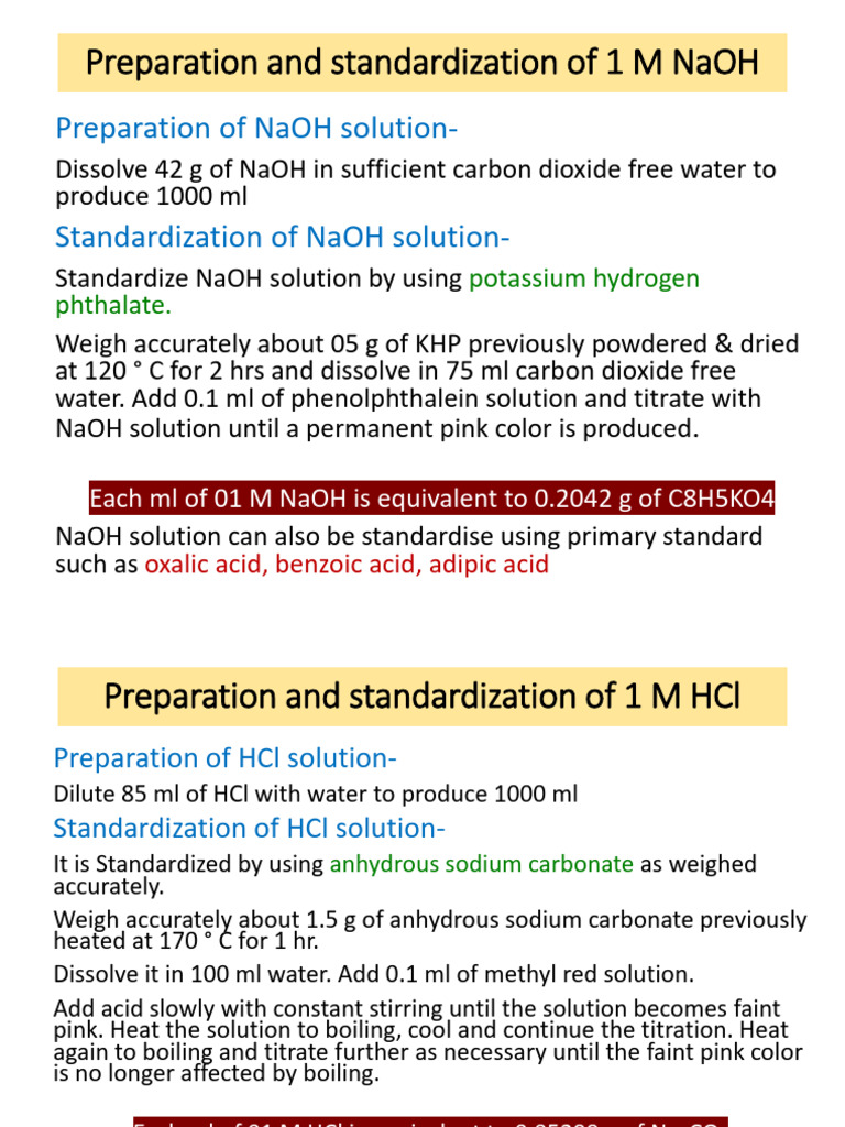Standardization of NaOH and H2SO4 | PDF | Titration | Chemistry