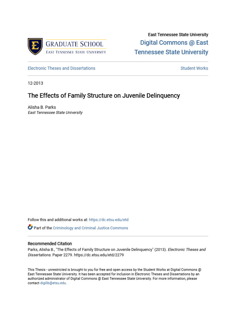 The Effects of Family Structure On Juvenile Delinquency | PDF ...