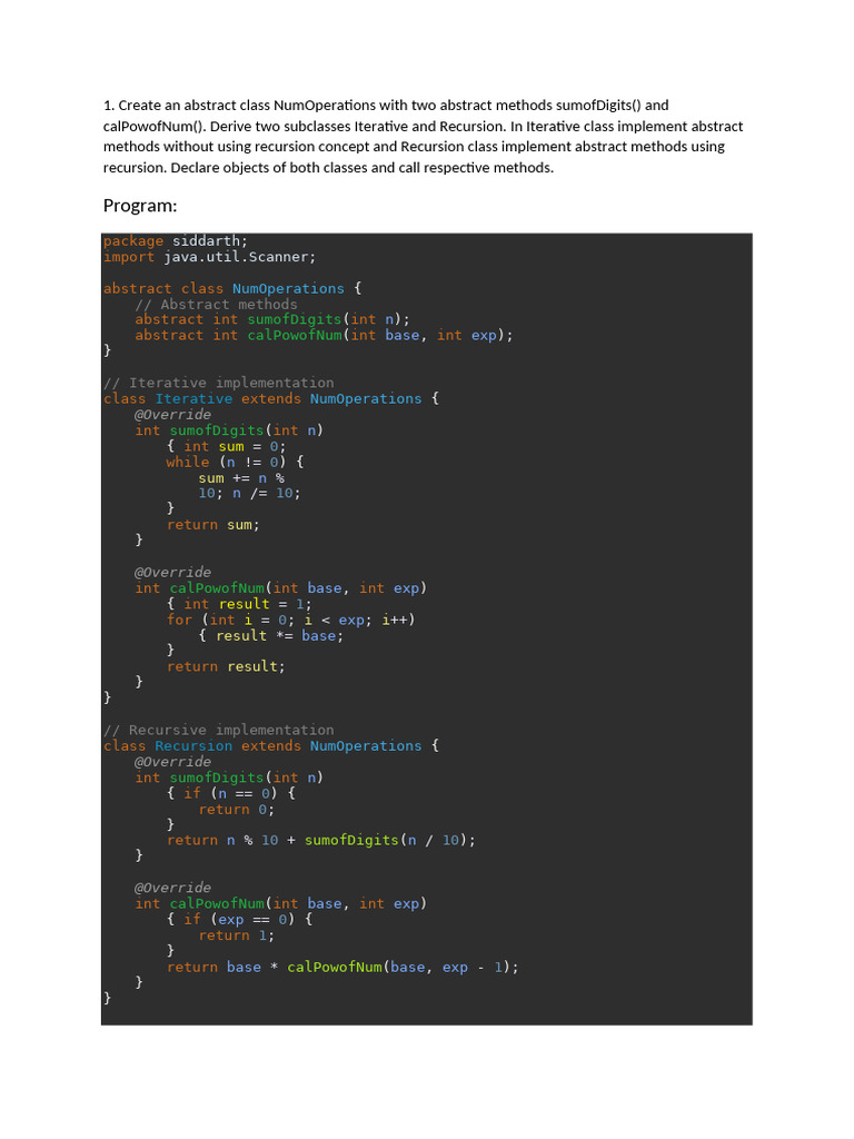 Java Package Operations: Math Functions | PDF | Class (Computer ...
