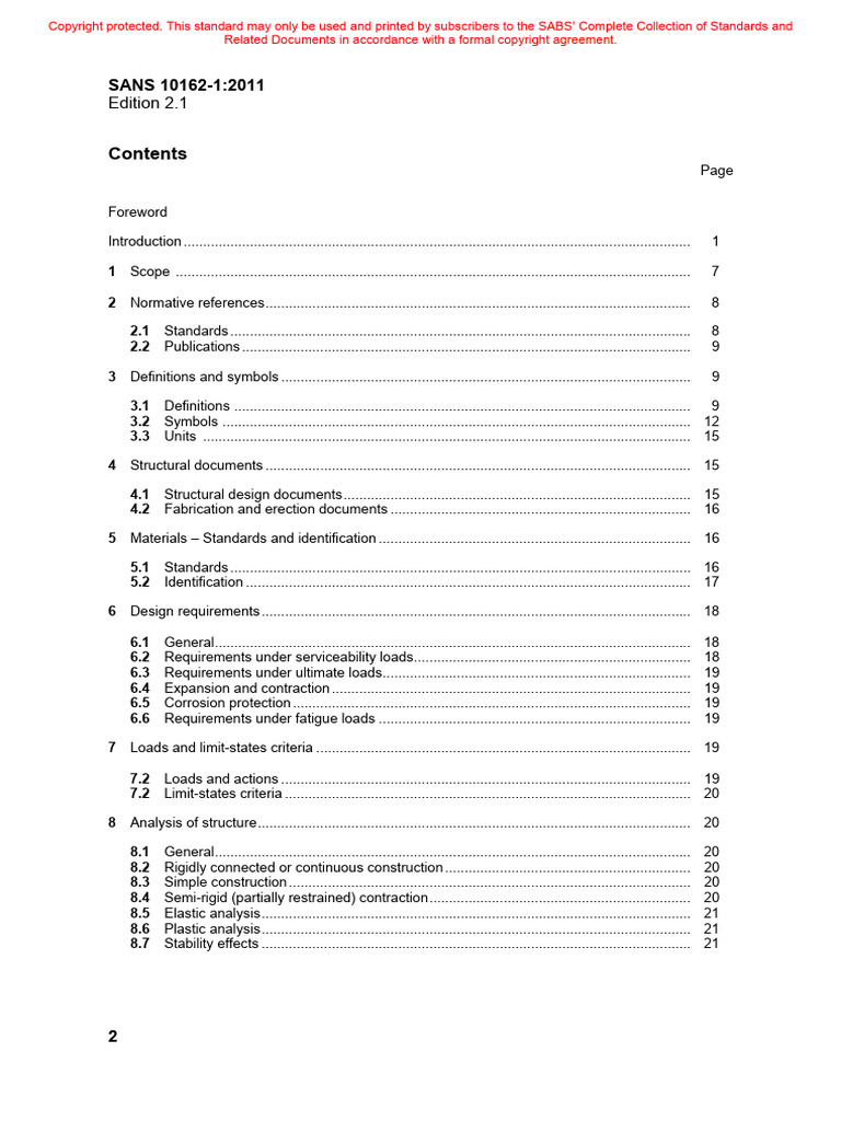 SANS 10162-1 4 | PDF | Materials | Building Engineering