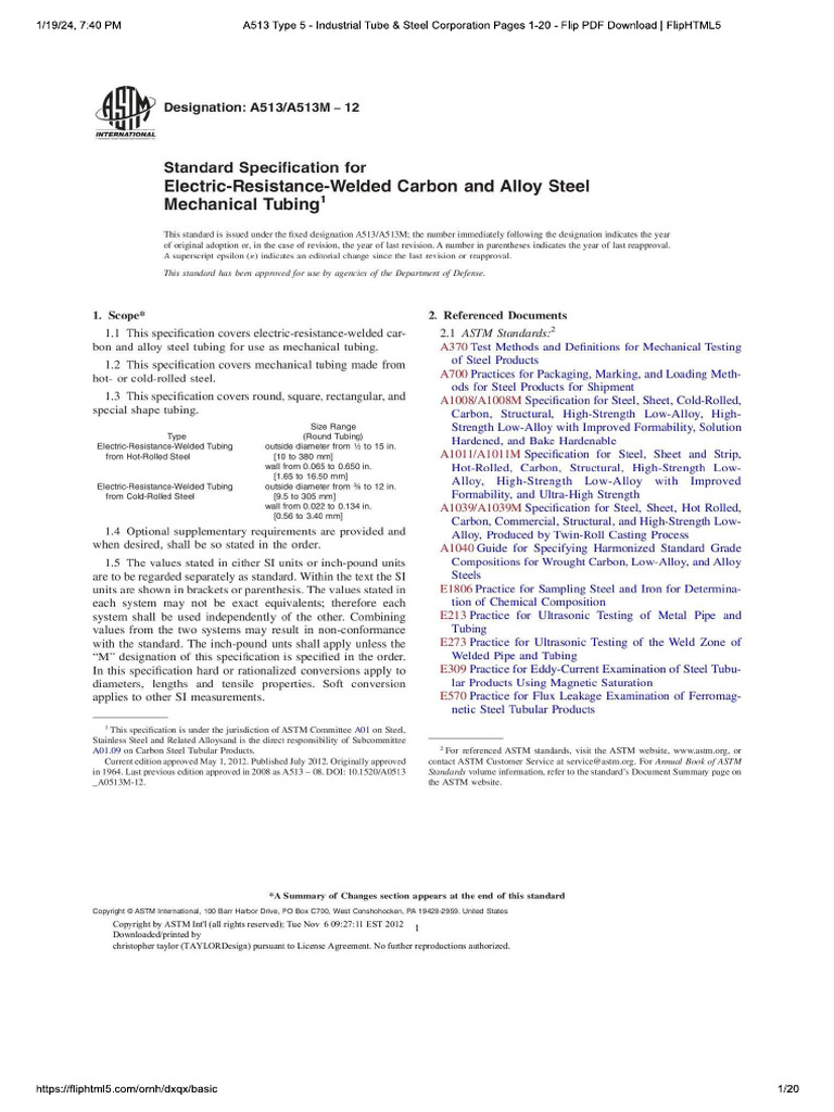 Astm A513 | PDF