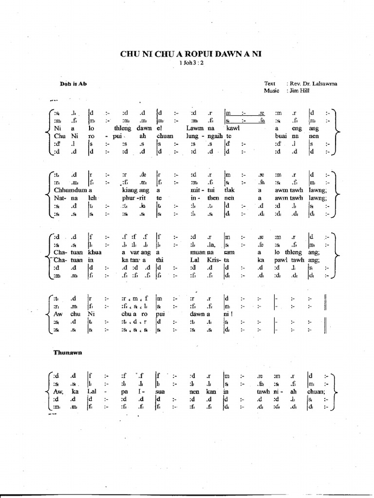 Chu Ni Chu A Ropui Dawn A Ni | PDF