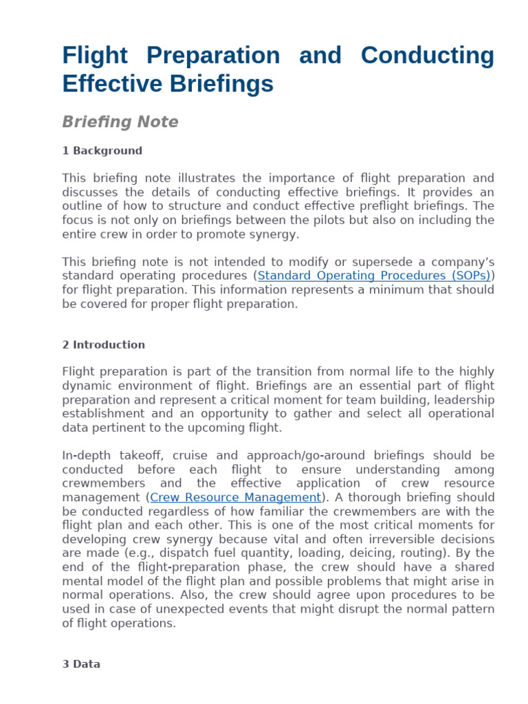 Effective Flight Briefing Guide | PDF | Airport | Aerospace Engineering