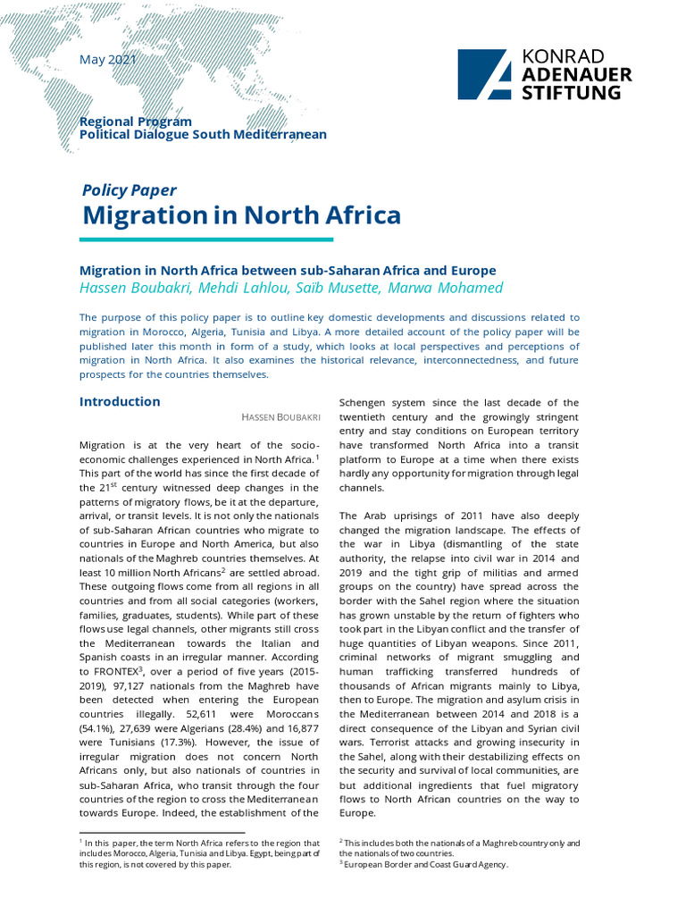 Migration Dynamics in North Africa | PDF | Human Migration | Morocco