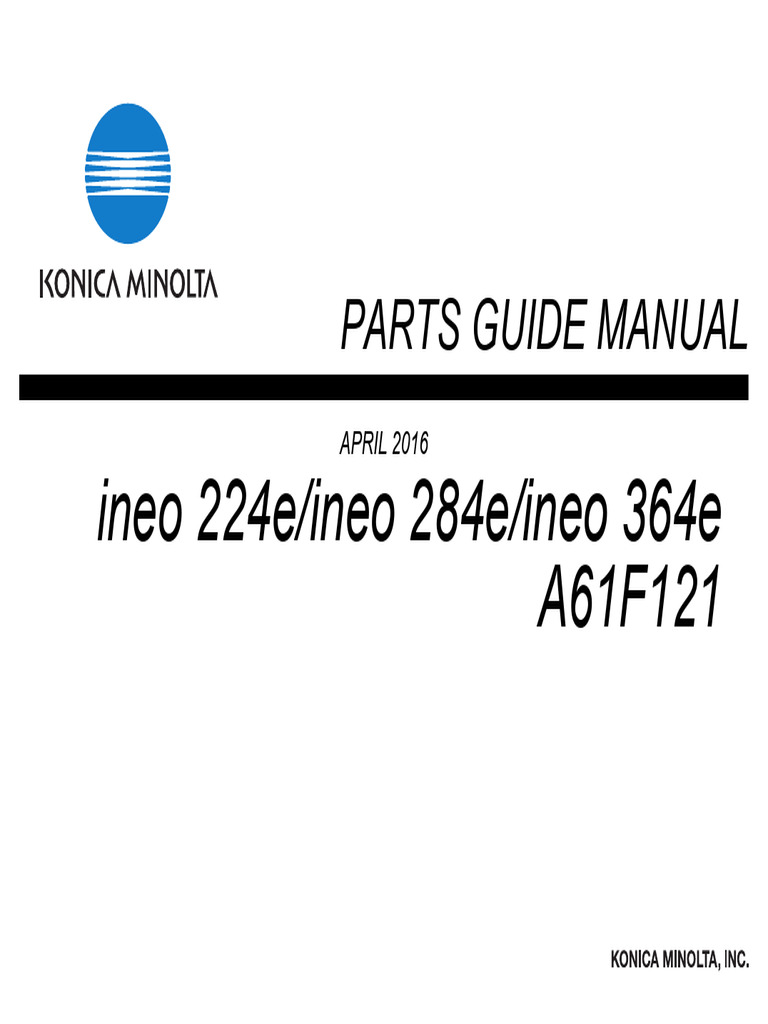 Bizhub 224e 284e 364e Parts List | PDF