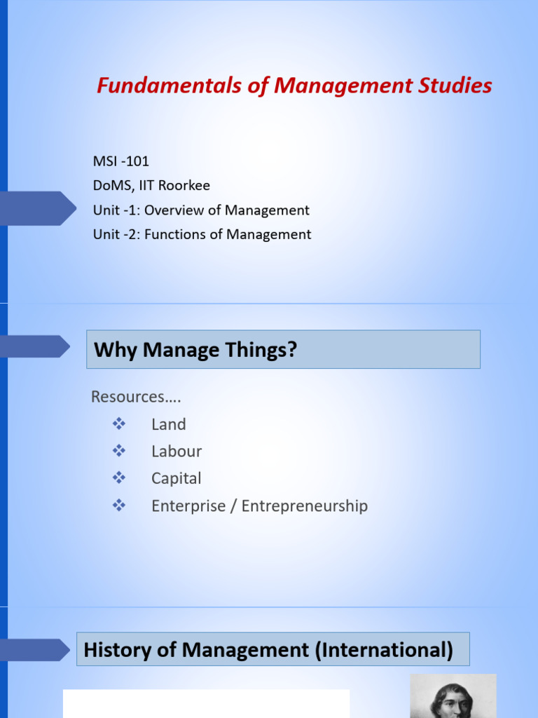 MSI 101: Management Fundamentals | PDF | Bureaucracy | Business