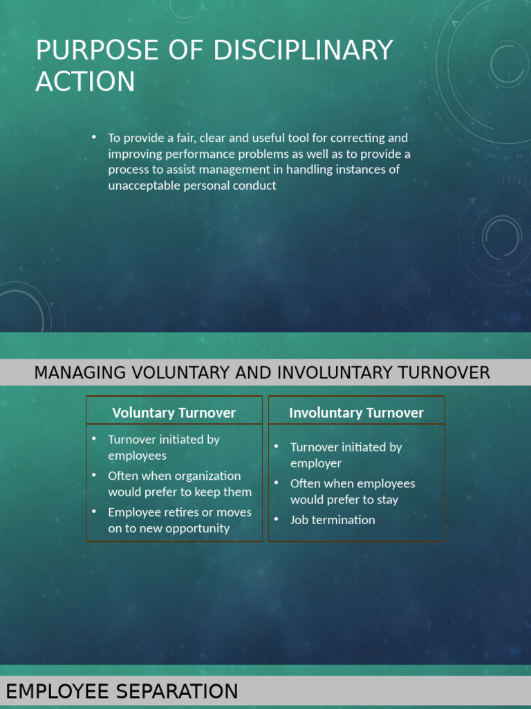 Disciplinary Action and Employee Turnover Guide | PDF | Employment ...