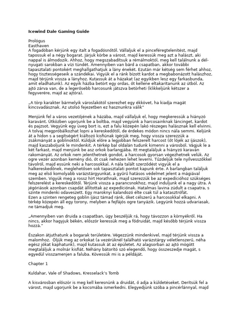 Icewind Dale Gaming Guide | PDF