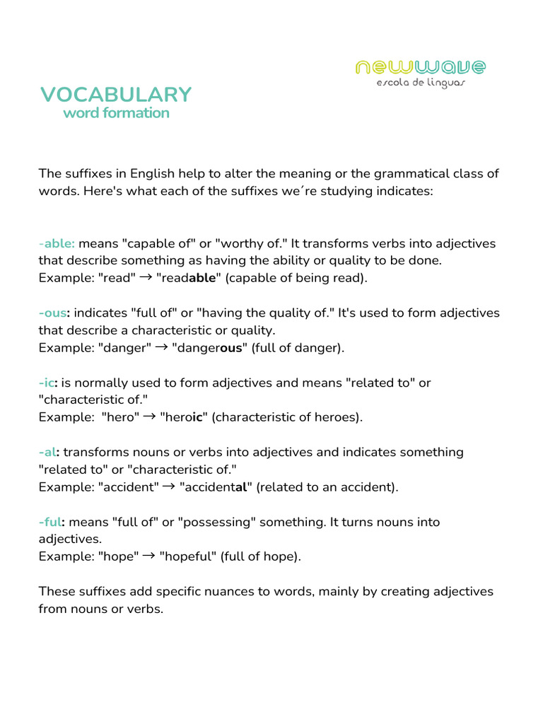 Words Formation b2 | PDF