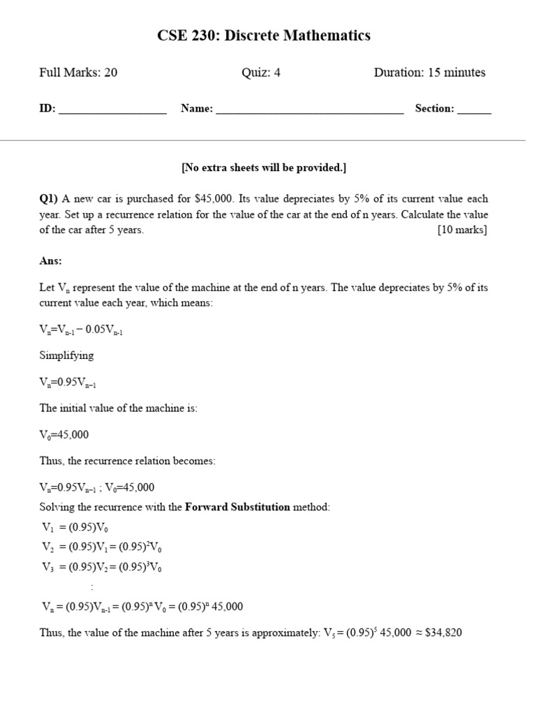 Quiz 4 Set 2 Solution | PDF
