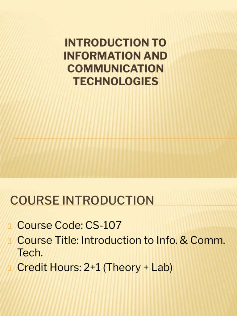 ICT Lecture 1 (Introduction) | PDF | Personal Computers | Personal Digital Assistant