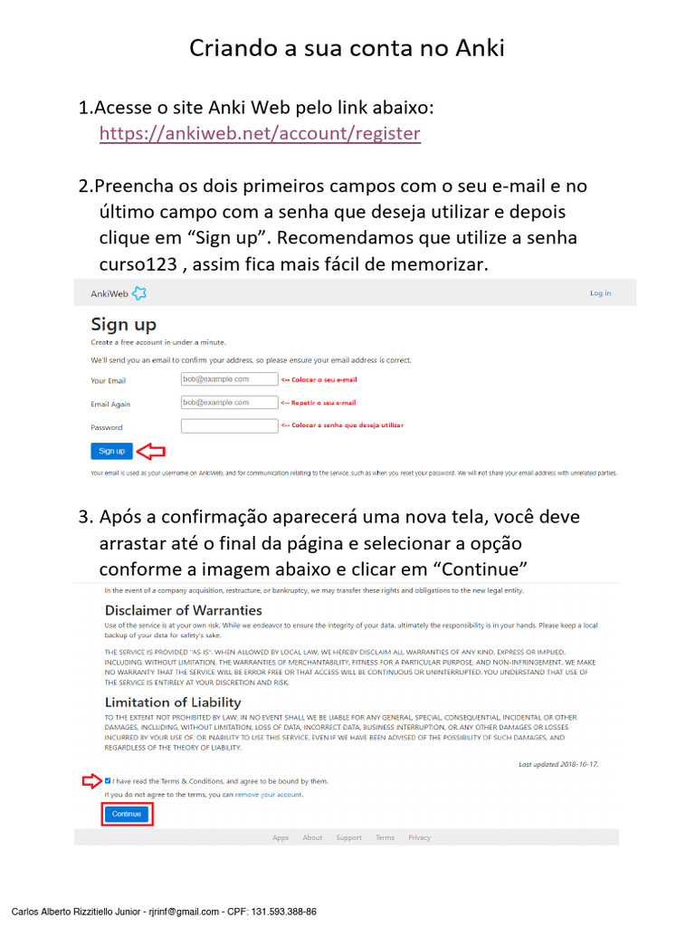 Criando A Sua Conta No Anki | PDF