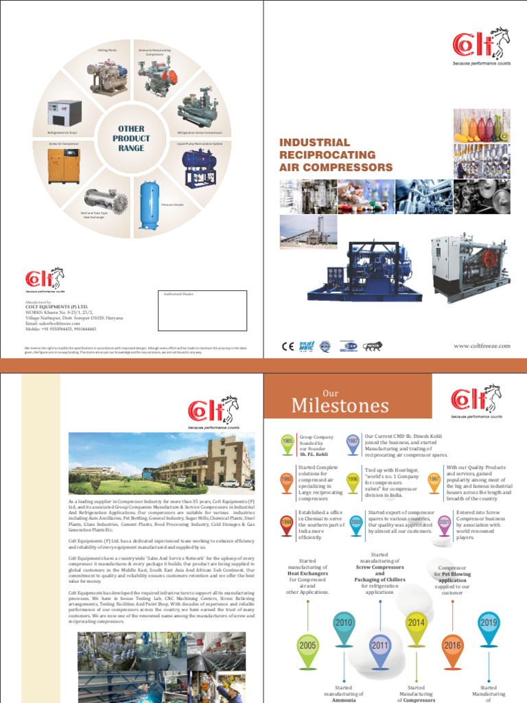 Colt Equipments: Industrial Compressors | PDF | Piston | Refrigeration