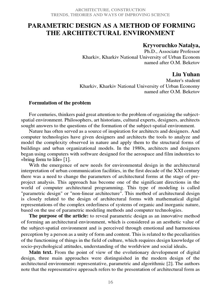 Parametric Design As A Method of Forming | PDF | Parameter (Computer ...