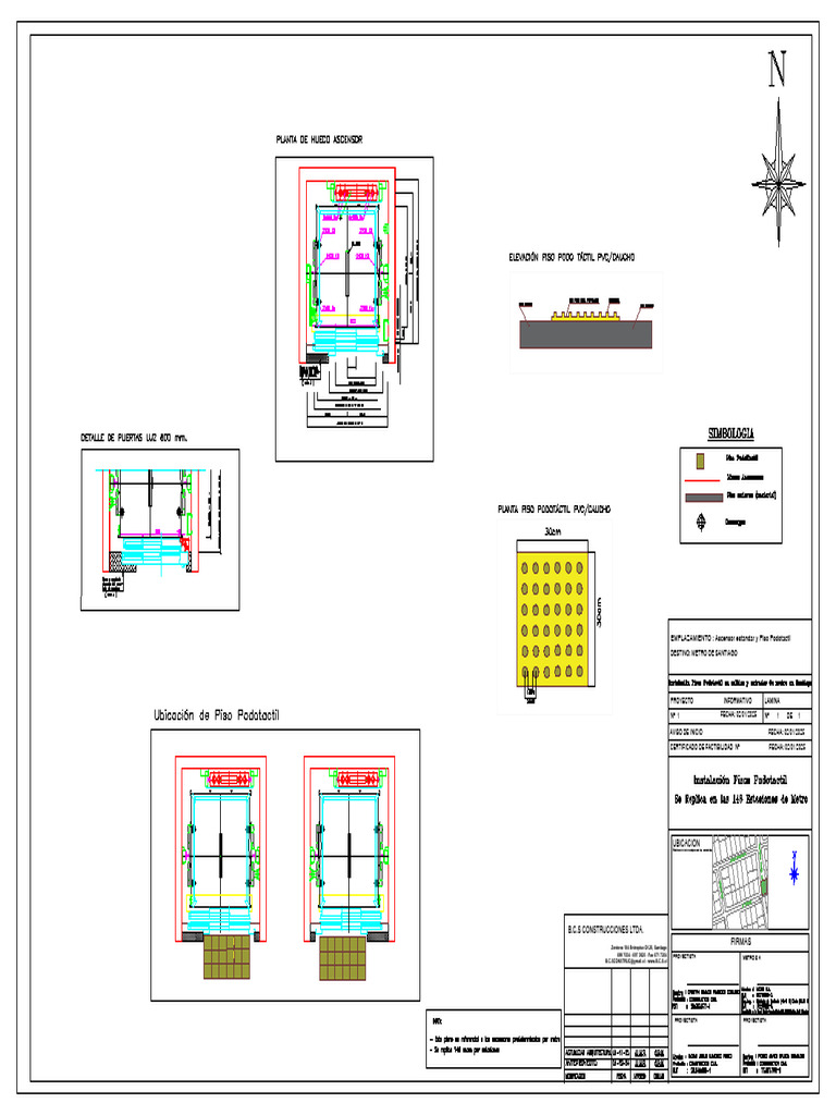 Plano Proyecto Piso Podotactil | PDF