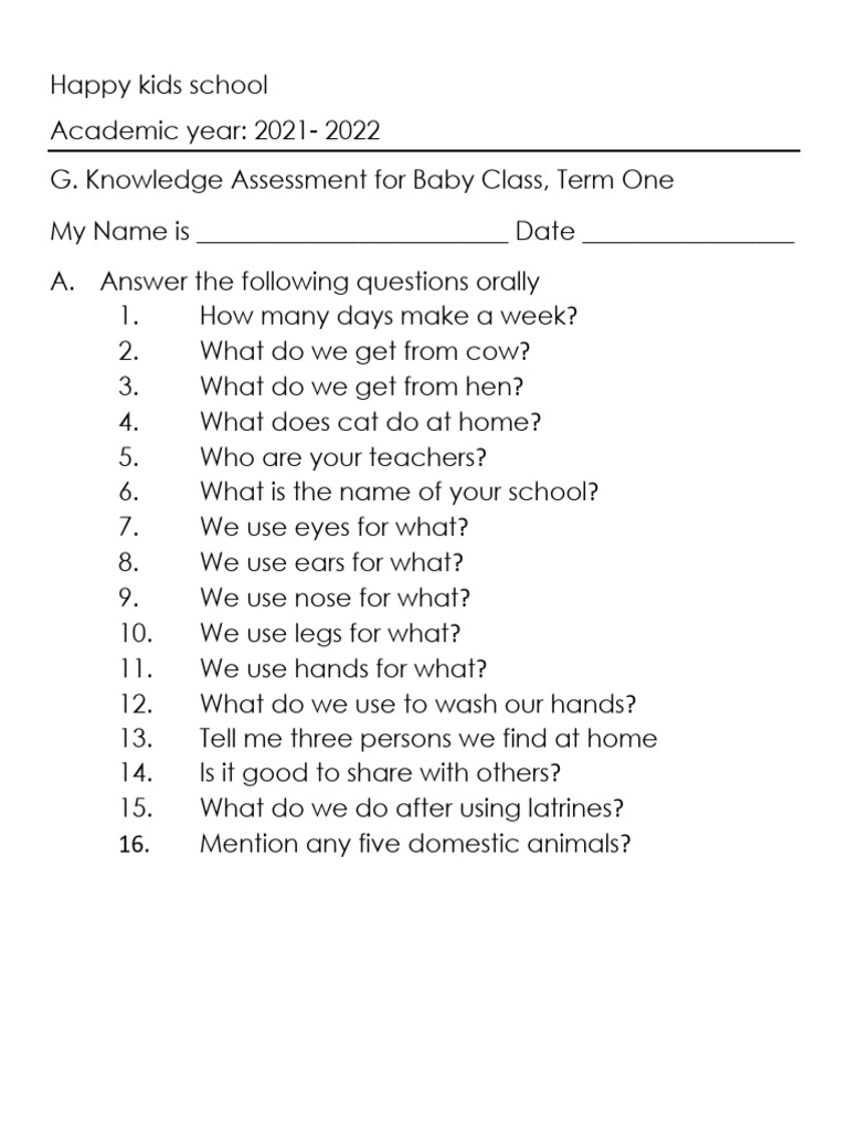 G Knowledge Exam | PDF