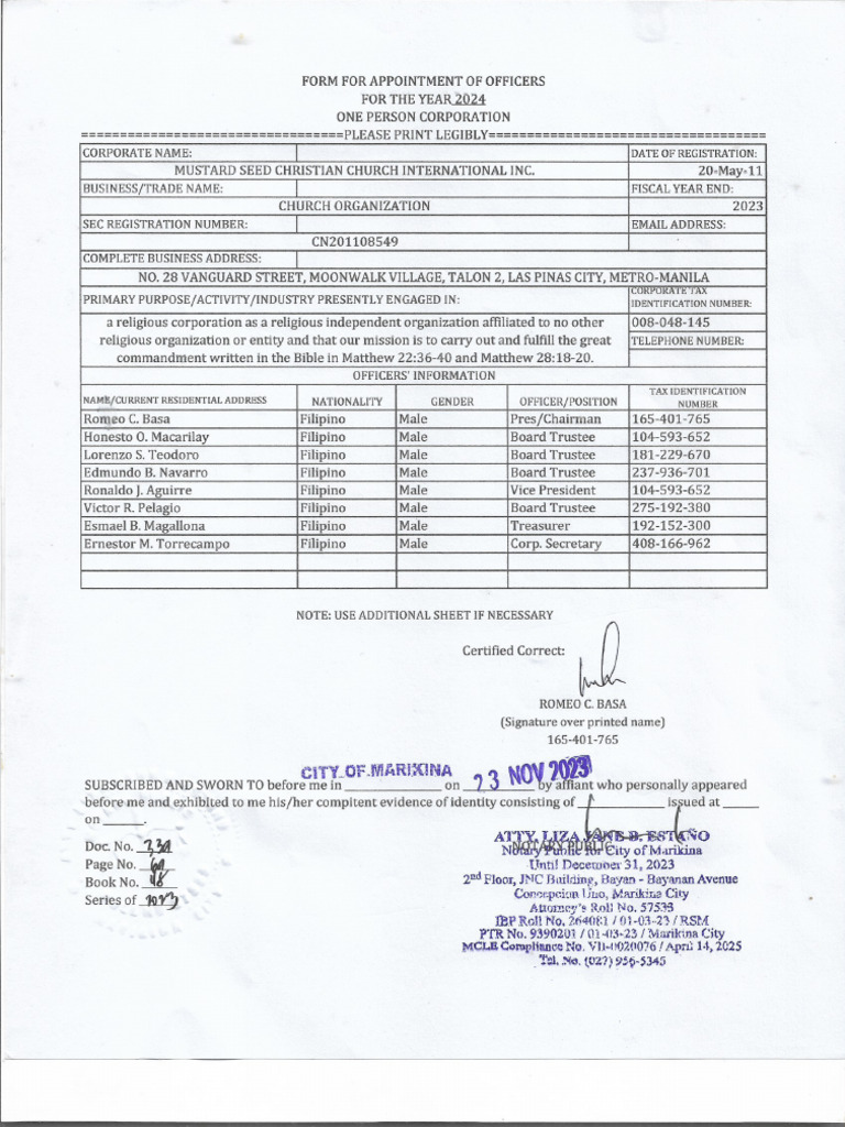 Appointment of Officers | PDF