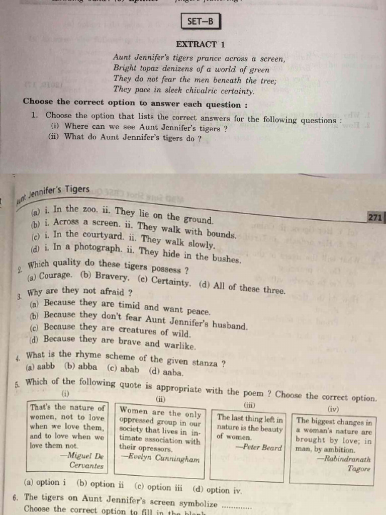 POEM 5 AUNT JENNIFER S TIGERS PDF