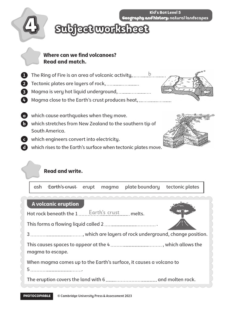KidsBox Level5 Unit4 Subject Worksheet | PDF
