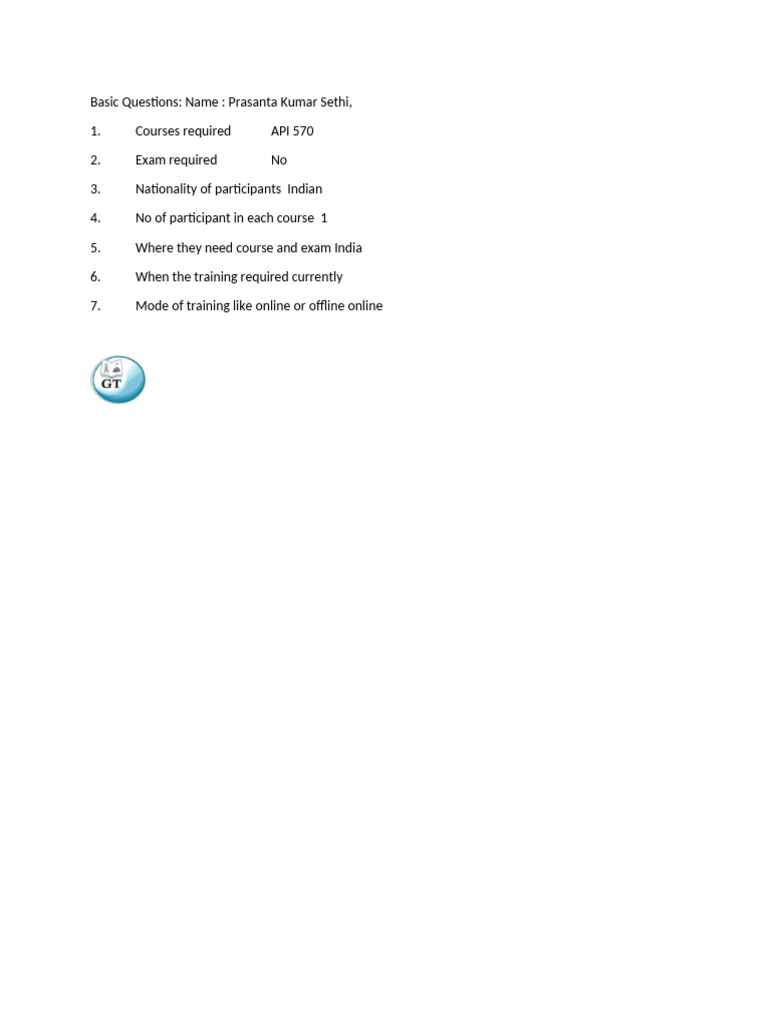 Basic Questions | PDF