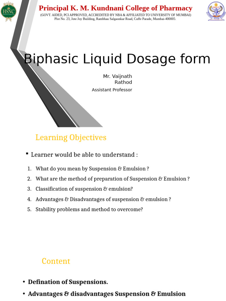 Biphasic Liquid Dosage Form SUSPENSION Fy G1G2 | PDF | Suspension (Chemistry) | Colloid