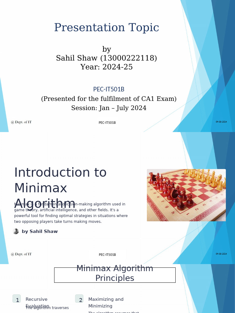 Minimax Algorithm Overview and Applications | PDF | Applied Mathematics | Algorithms And Data ...