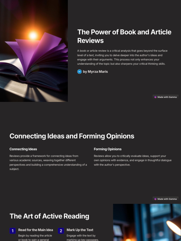 The Power of Book and Article Reviews | PDF | Critical Thinking | Argument