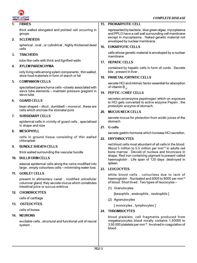 Complete Cell (Manish Sir) | PDF | White Blood Cell | Cell (Biology)